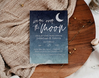 Over the Moon Food Sign Gold Moon Blue Clouds Printable - Etsy