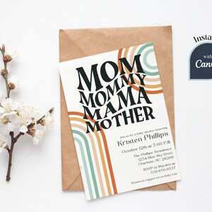 EDITABLE Mama Baby Shower Invitation, Digital Download, Canva Edit - Etsy