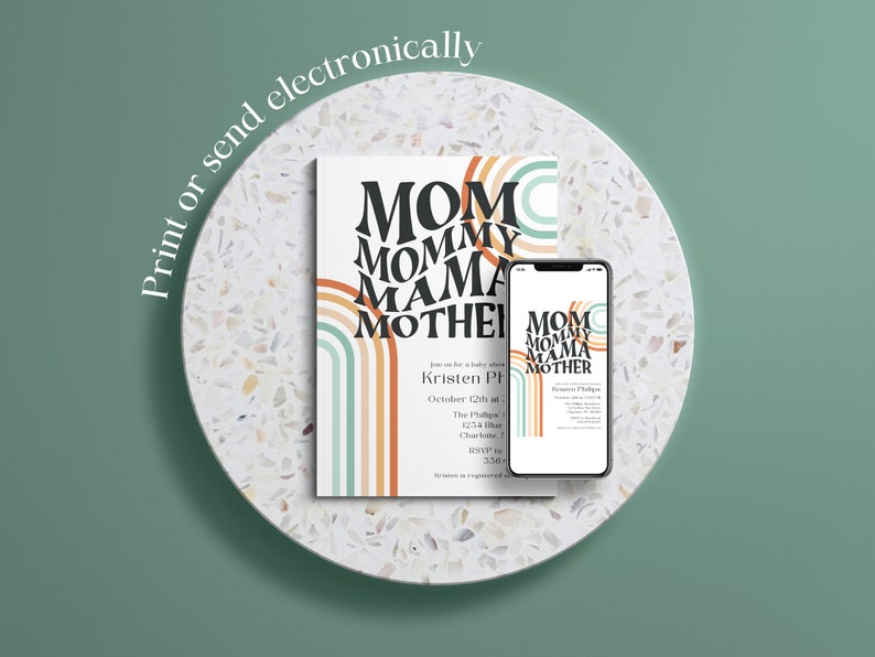 EDITABLE Mama Baby Shower Invitation Digital Download Canva - Etsy
