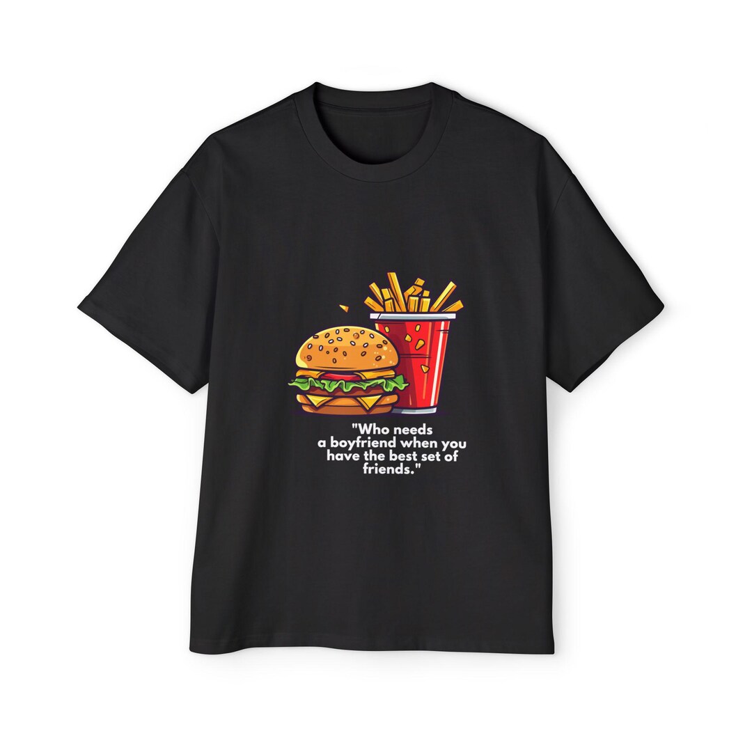 Burgers and Fries Graphic Tee, Fast Food Shirt, Oversized T-shirt, Junk ...