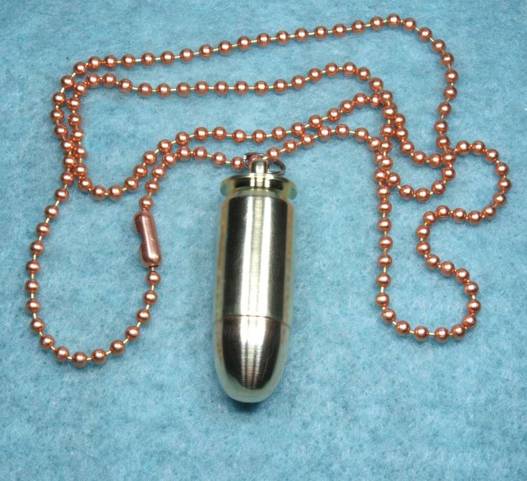 45 Automatic Colt Pistol Bullet Funeral Ashes Keepsake Urn Necklace or ...
