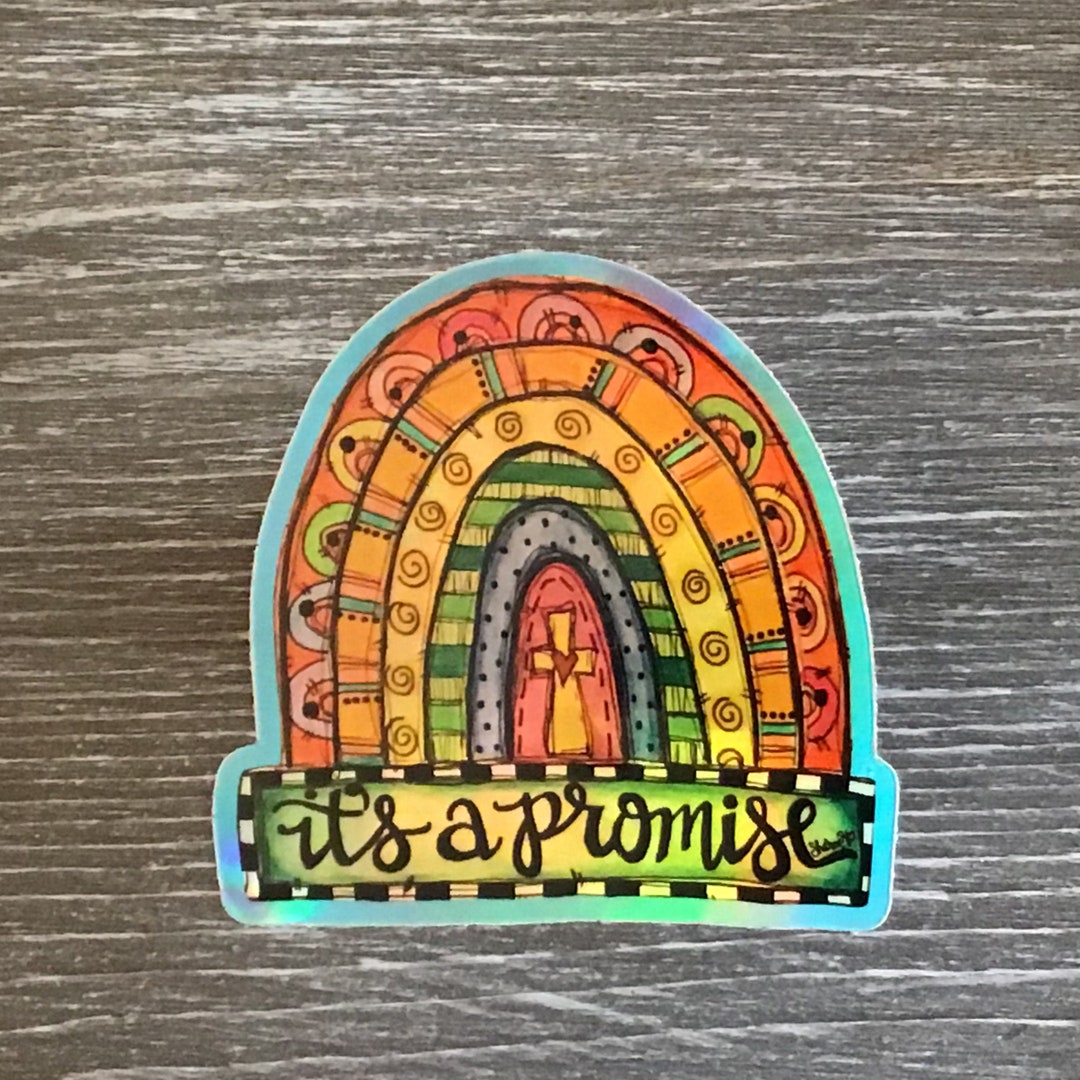 It’s a Promise, Rainbow Holographic Vinyl Sticker, God’s Promise ...