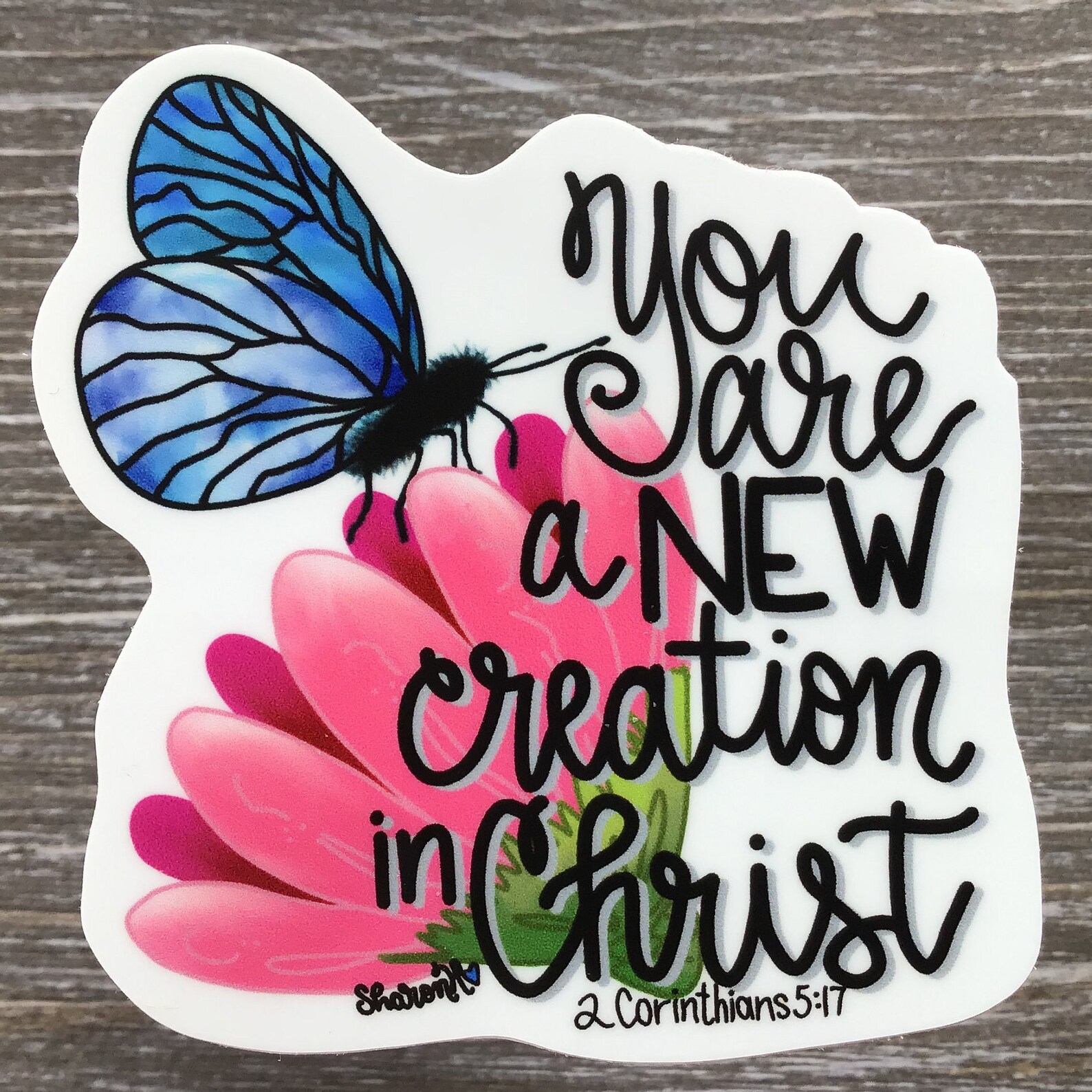 You are a NEW Creation in Christ Vinyl Sticker Butterfly | Etsy