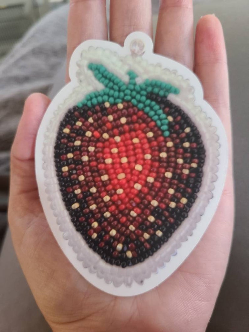 Sticker Native American Beadwork Sticker Red Strawberry - Etsy