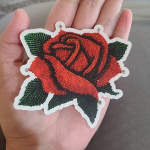 Sticker Native American Beaded Red Rose - Etsy