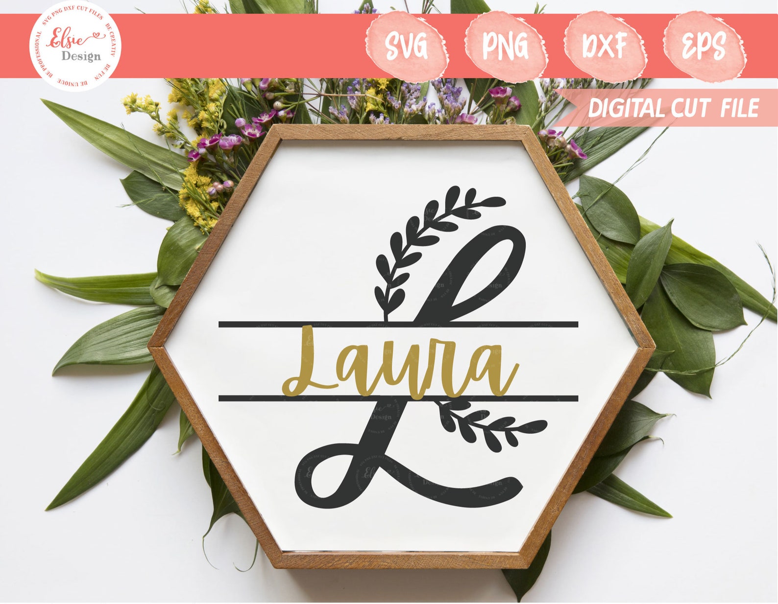 Handlettered Split Monogram Letter L Svg Split Letter Svg - Etsy