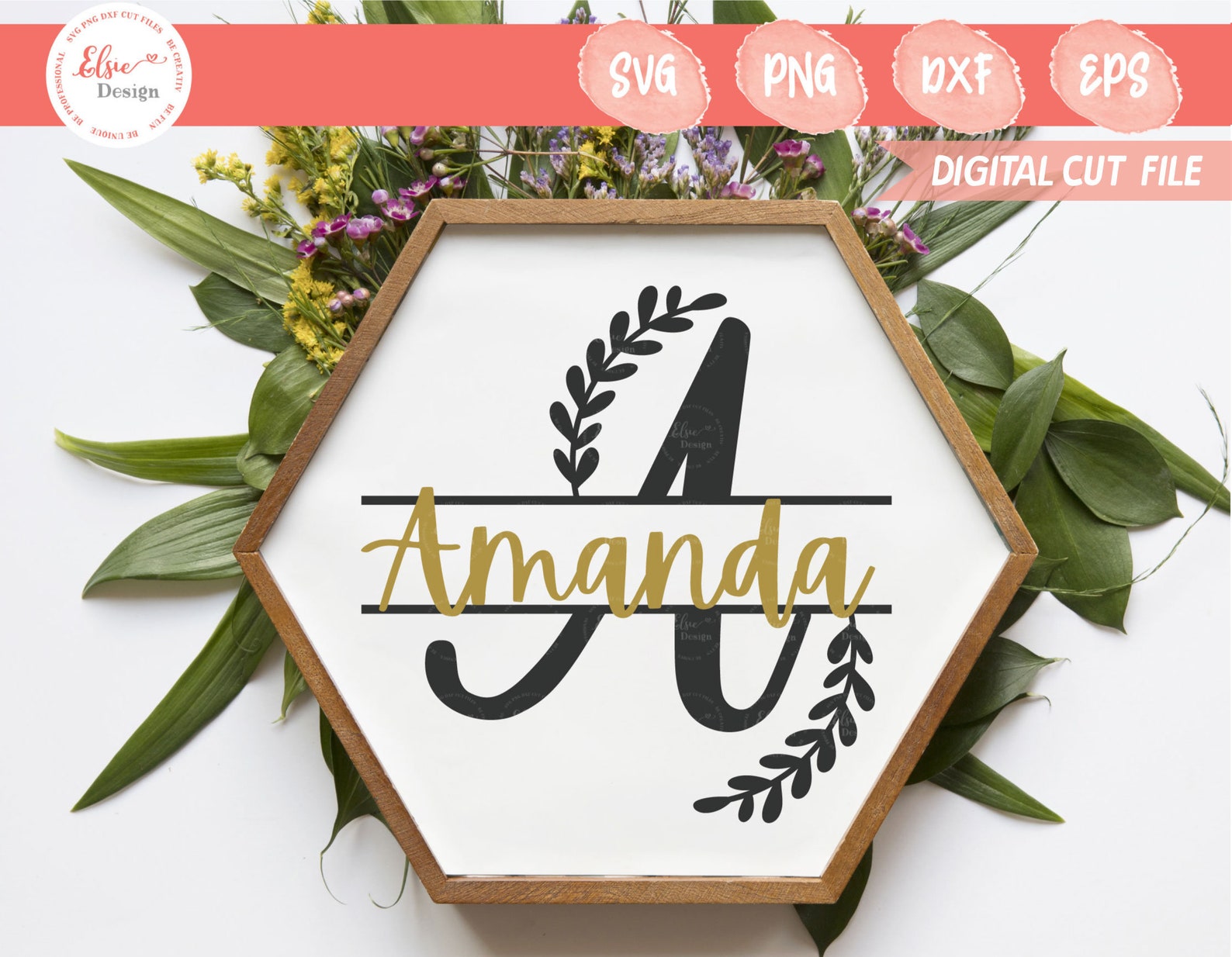 Handlettered Split Monogram Letter A Svg Split Letter Svg - Etsy