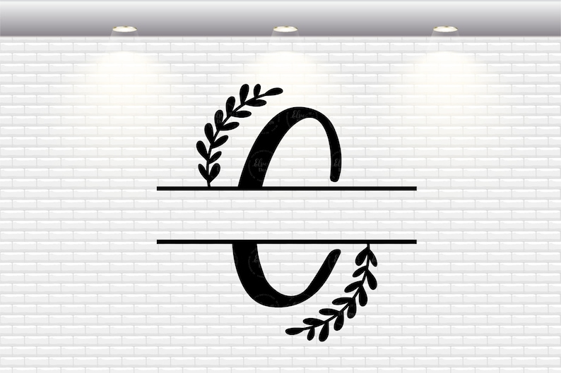 Handlettered Split Monogram Letter C Svg Split Letter Svg - Etsy