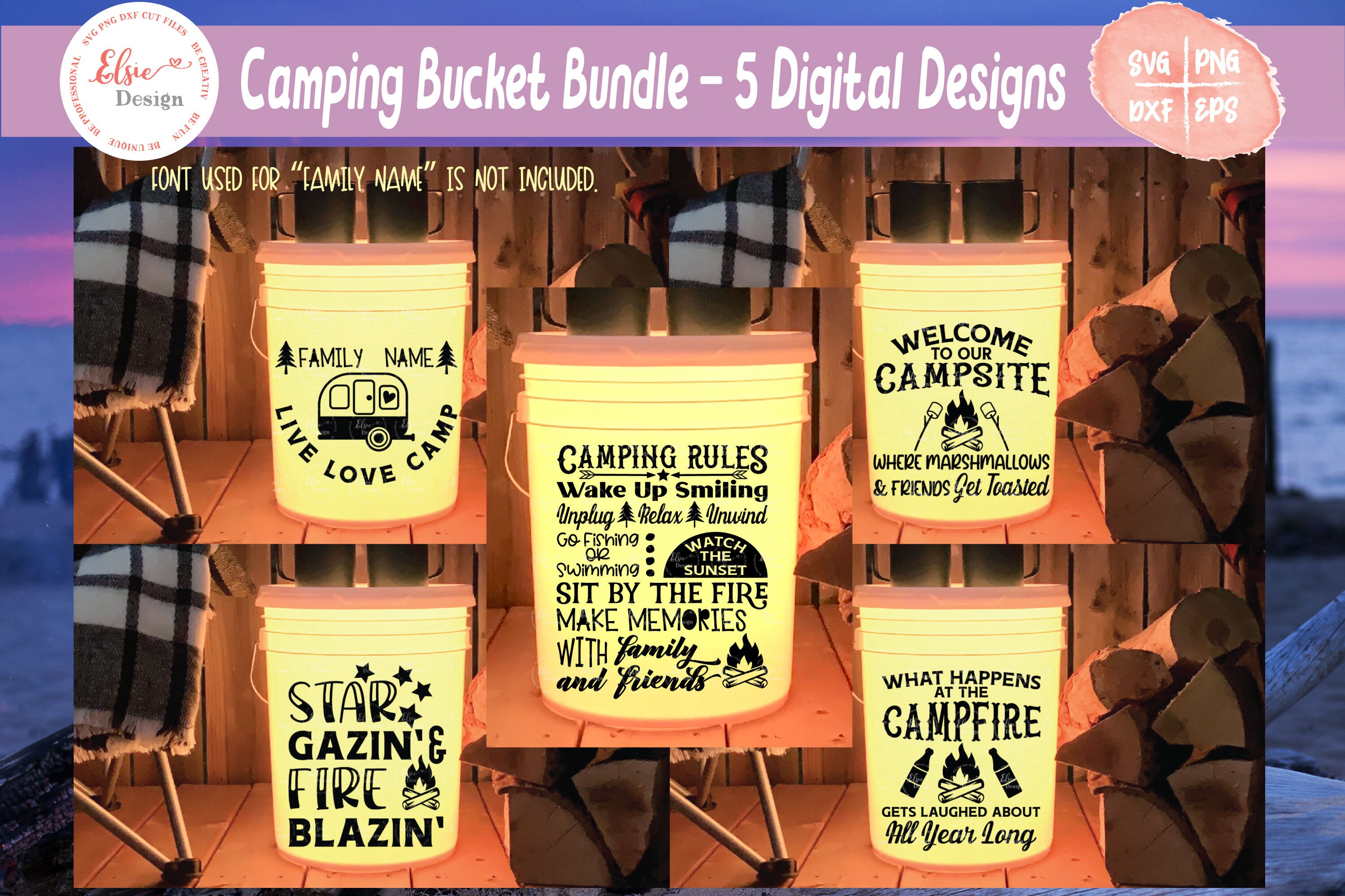 Camping Bucket Bundle Camping SVG Bundle Camping Bucket Svg - Etsy