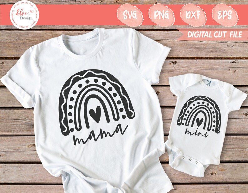 Mommy and Me Svg Mama Svg Mini Svg Mama Mini Rainbow Mommy - Etsy