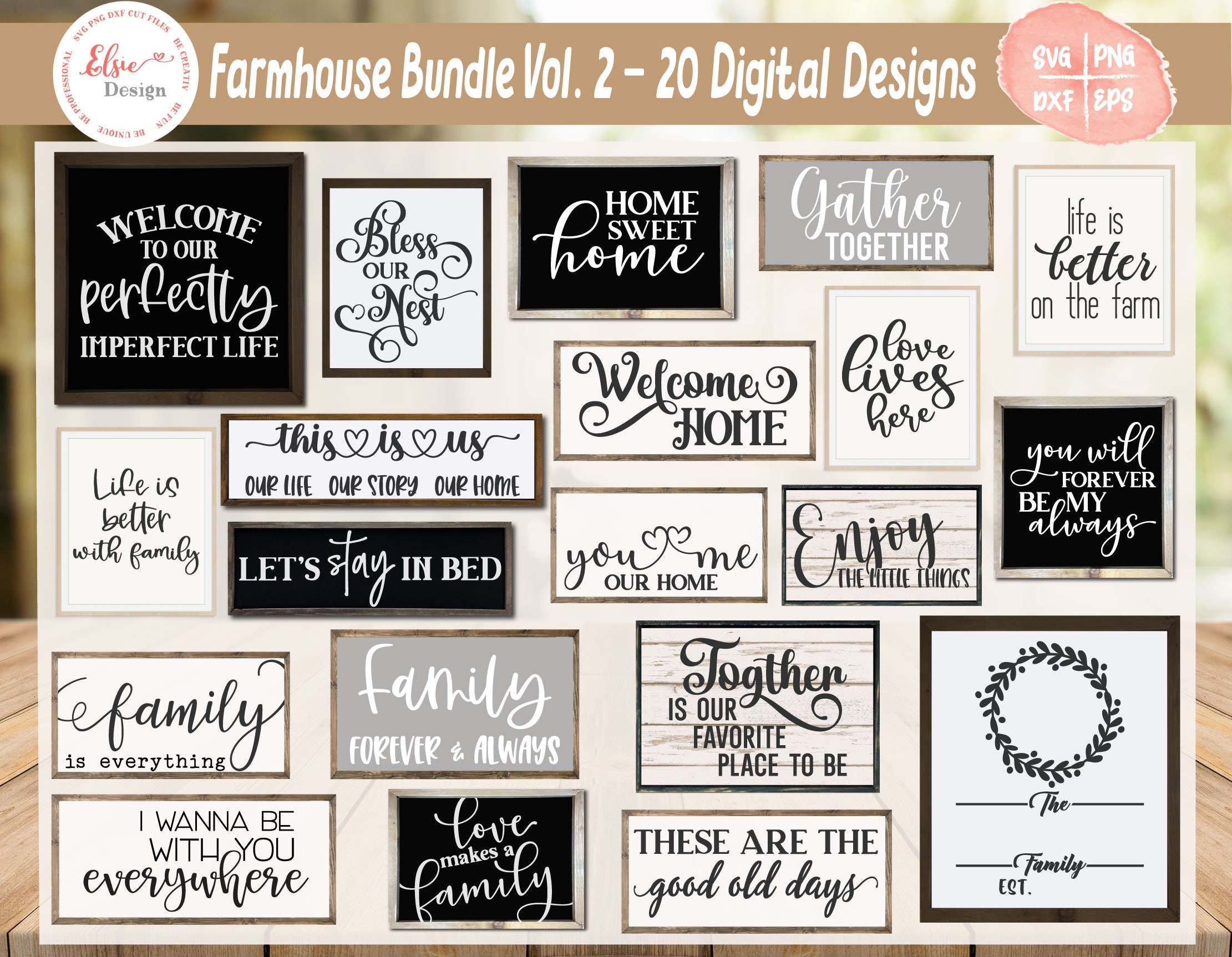 Farmhouse Sign SVG Bundle Rustic Farmhouse Svg Family | Etsy