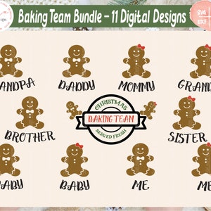 Gingerbread Family SVG Bundle Holiday Baking Team Svg Christmas ...