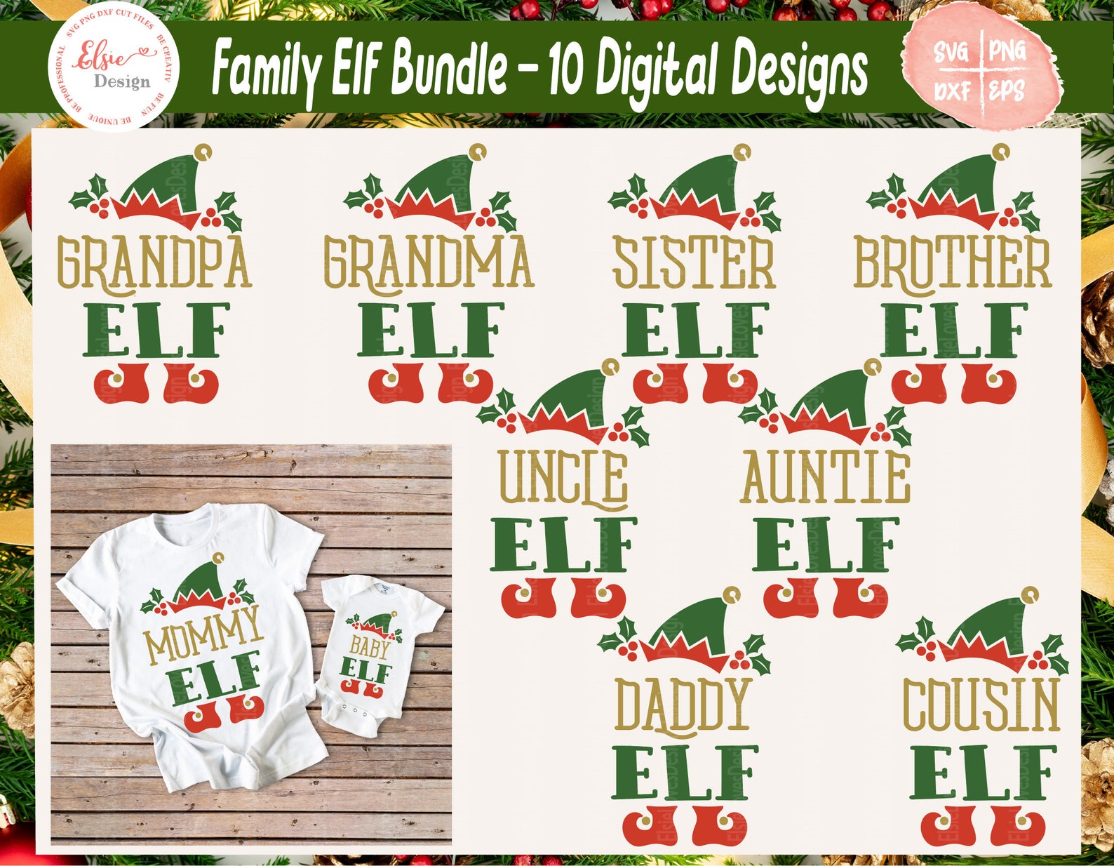 Elf Family Svg Bundle, Family Elves Svg, Christmas Shirt Svg, Mommy Elf ...