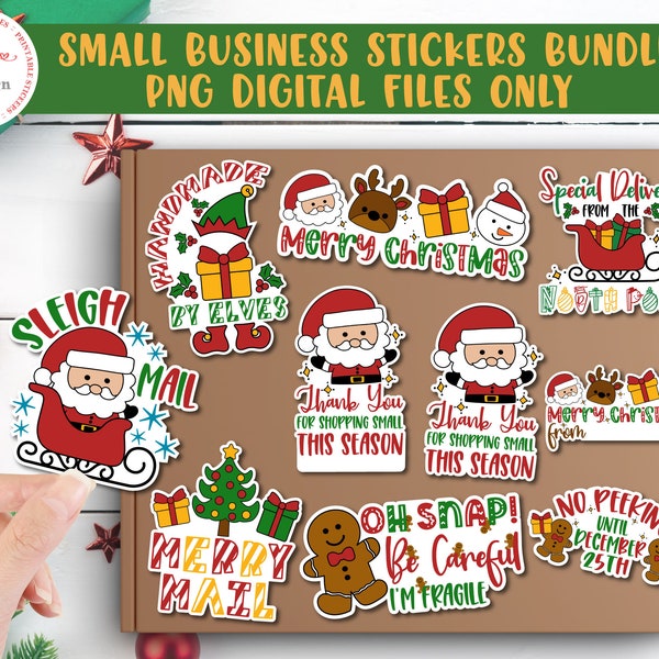 Christmas Business Stickers - Etsy