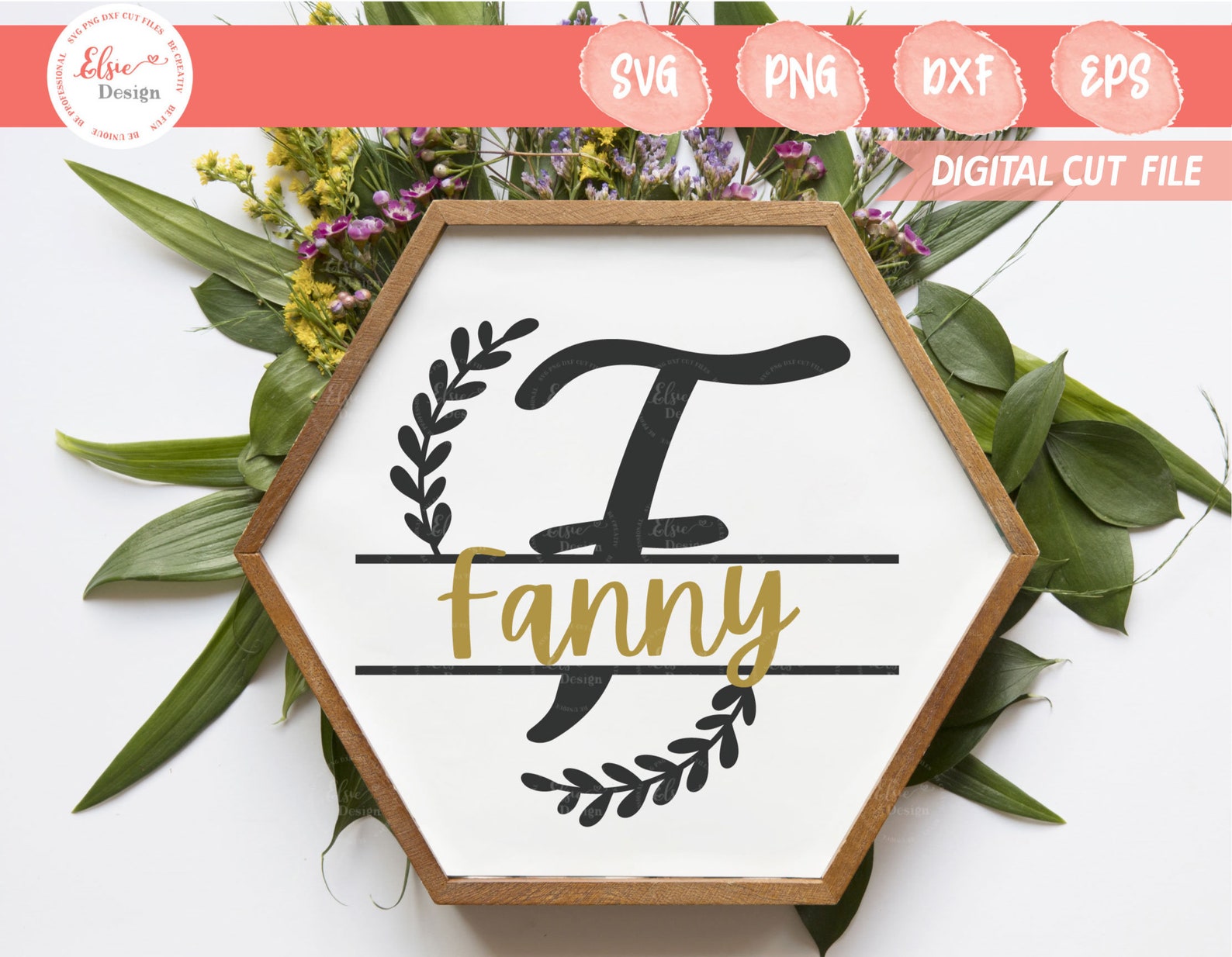 Handlettered Split Monogram Letter F Svg Split Letter Svg | Etsy