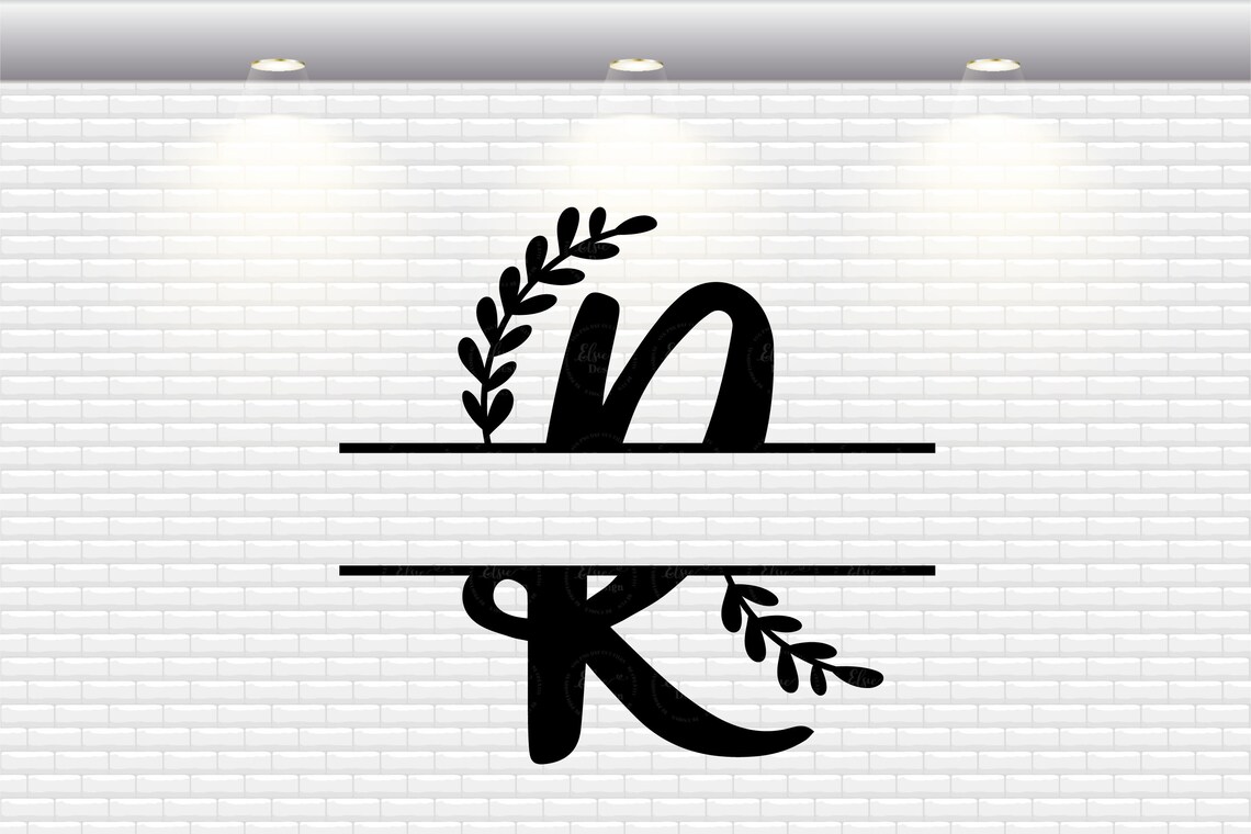 Handlettered Split Monogram Letter R Svg Split Letter Svg | Etsy