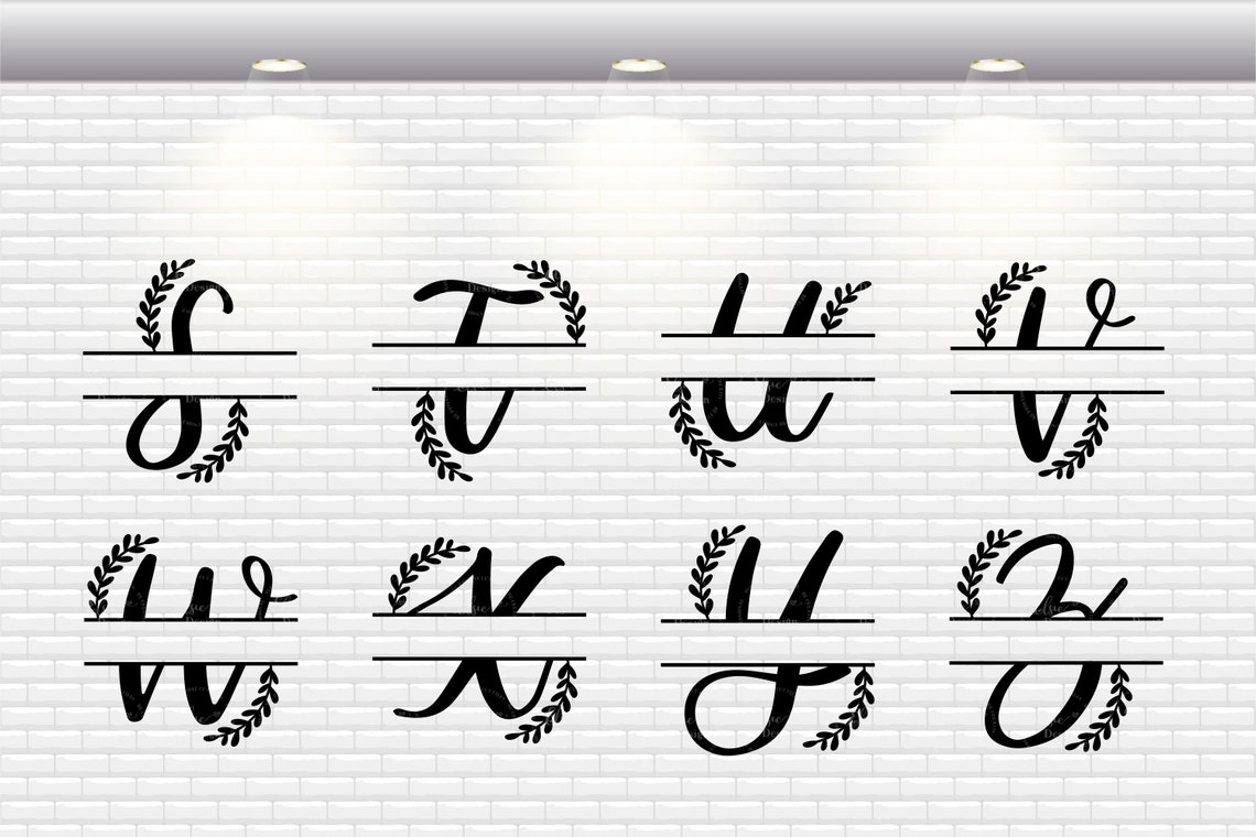 Handlettered Split Monogram Font Svg Bundle Split Letter Svg | Etsy