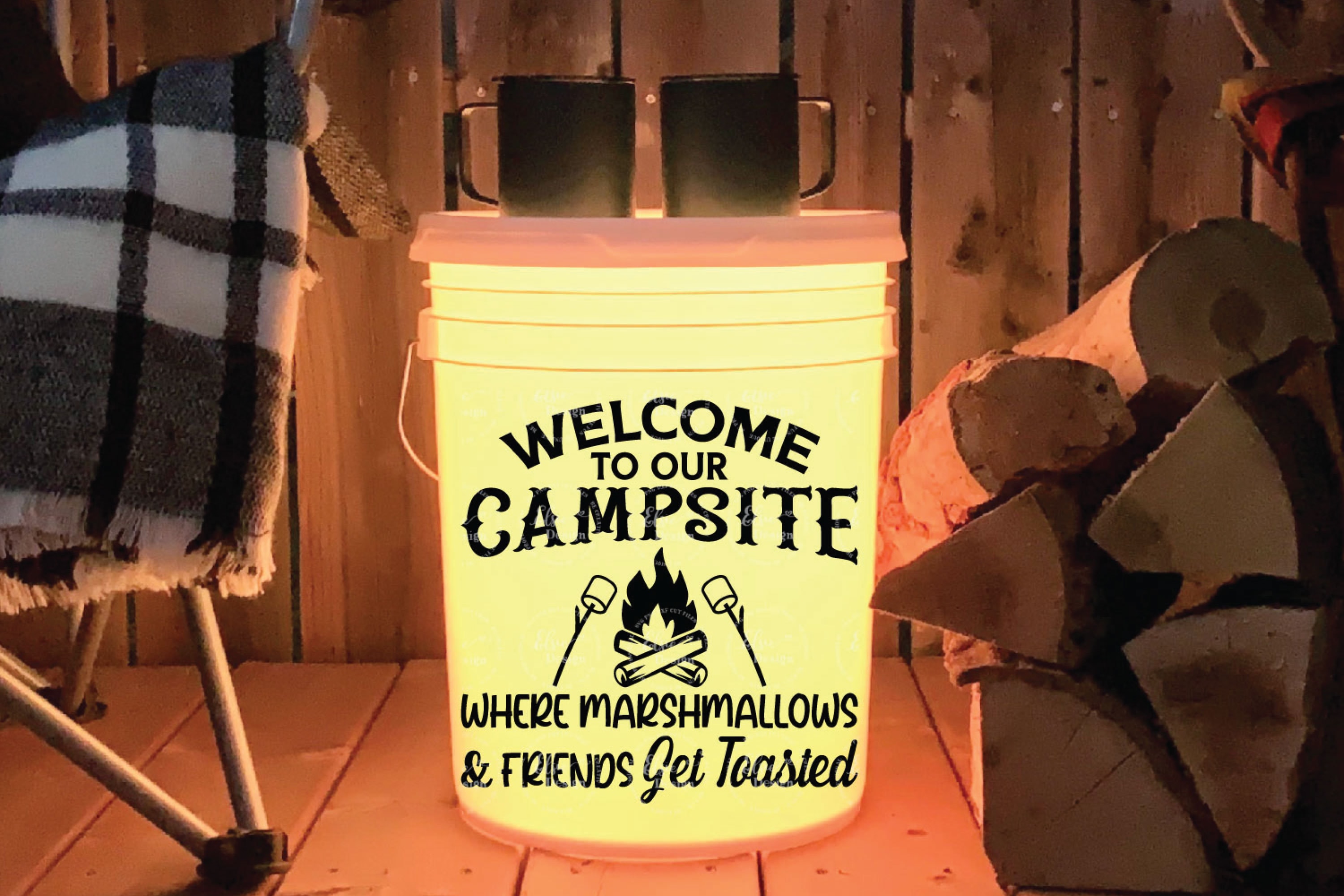 Camping Bucket Bundle Camping Bucket Svg Summer Bundle LED - Etsy