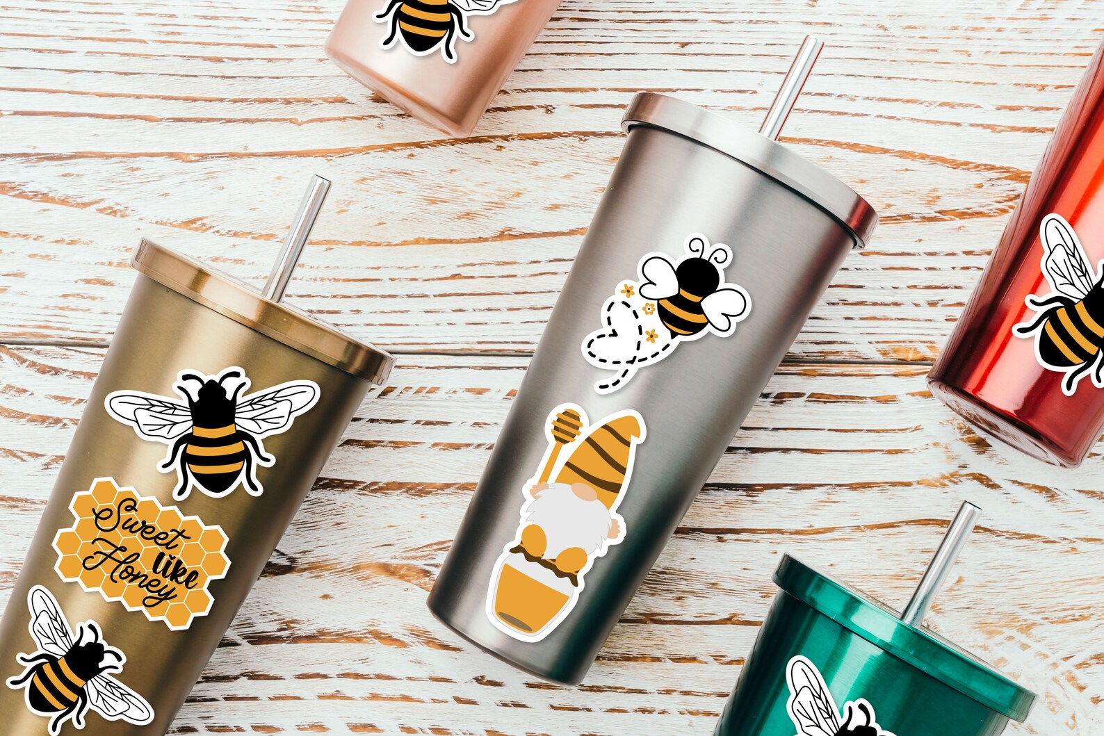 Bees Stickers PNG Bundle Bees Printable Bundle Honey Bee - Etsy