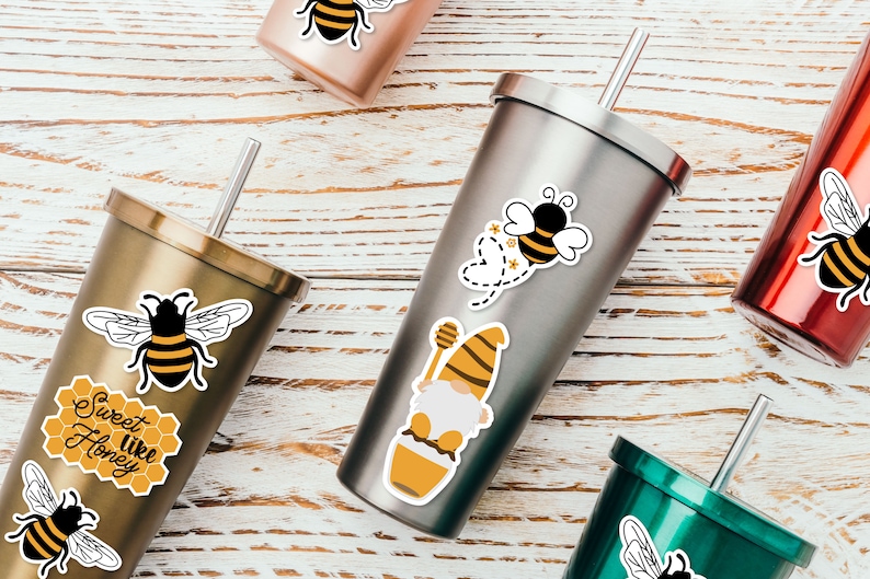 Bees Stickers PNG Bundle Bees Printable Bundle Honey Bee - Etsy