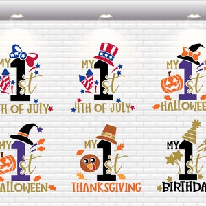 My First Year SVG Bundle, My 1st Year Svg Bundle, My First Birthday Svg ...