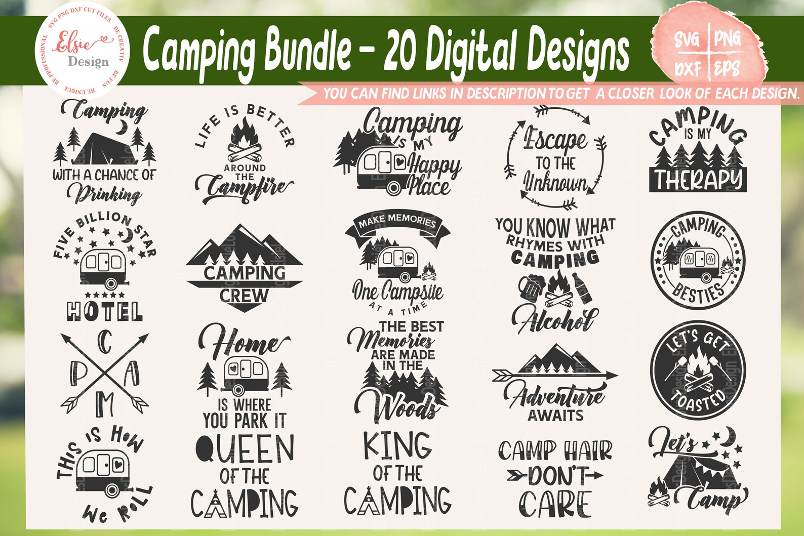 Camping Bucket Bundle Camping SVG Bundle Camping Bucket Svg - Etsy