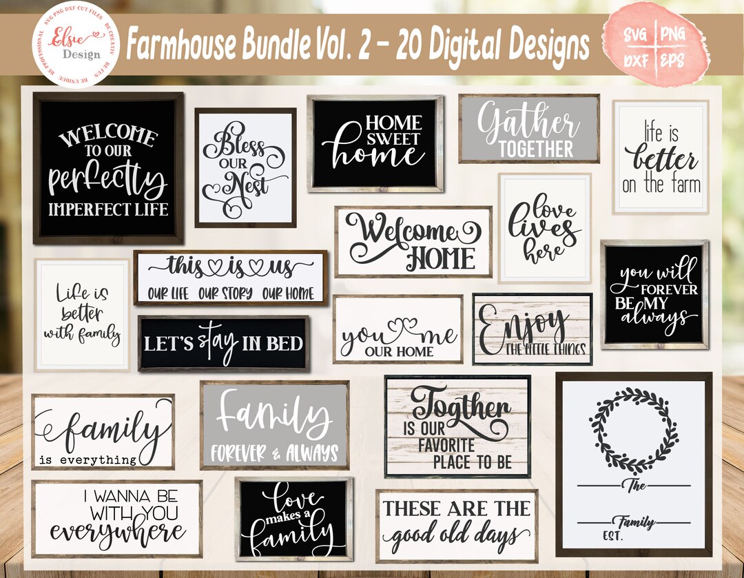 Farmhouse Sign SVG Bundle | Rustic Farmhouse Svg | Family Quotes Svg ...