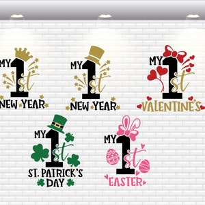 My First Year SVG Bundle, My 1st Year Svg Bundle, My First Birthday Svg ...