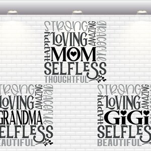 Family Subway Art Bundle, Mother Subway Art Svg, Mothers Day Svg ...