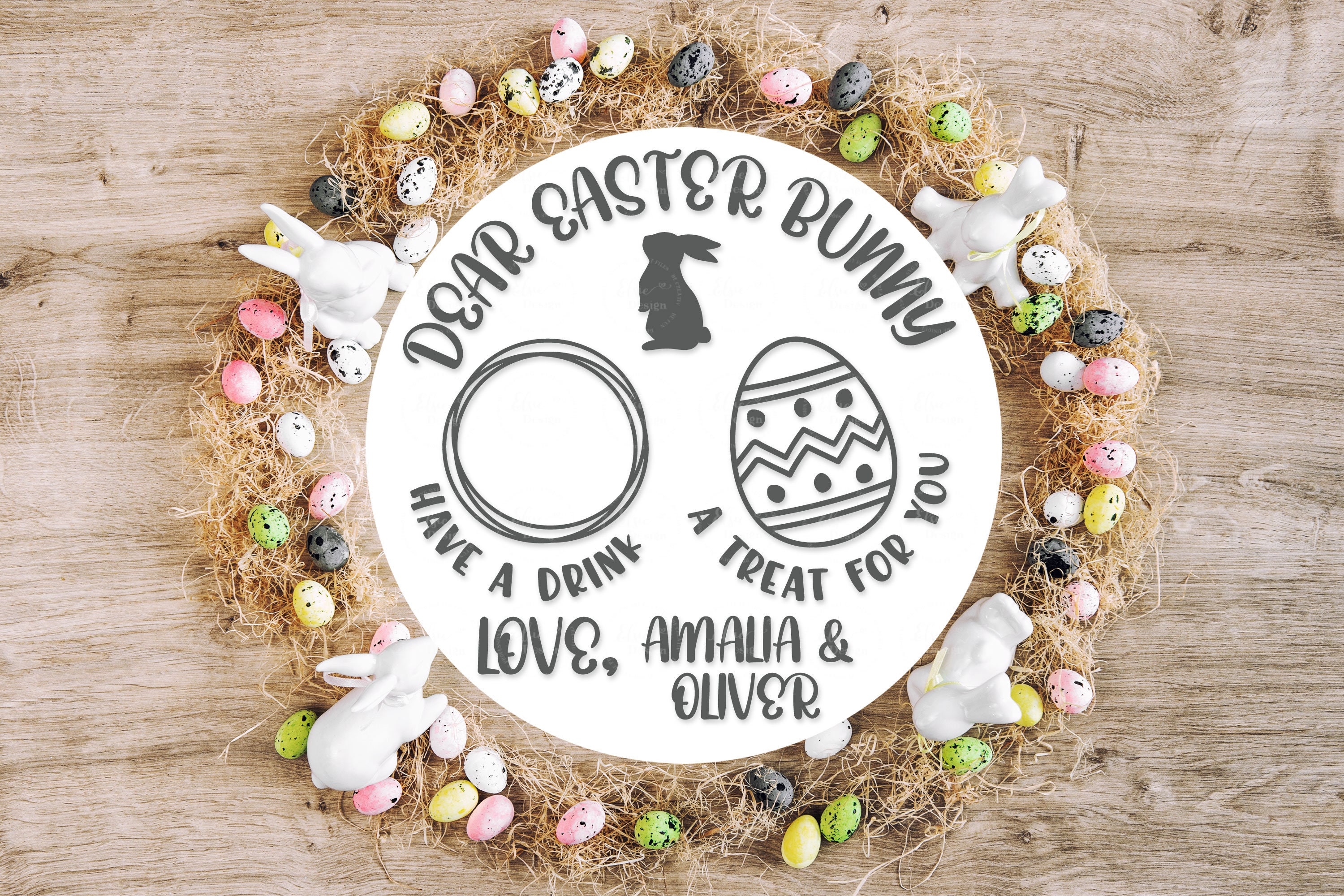 Easter Tray Plate Bundle Dear Bunny Tray Svg Dear Easter - Etsy