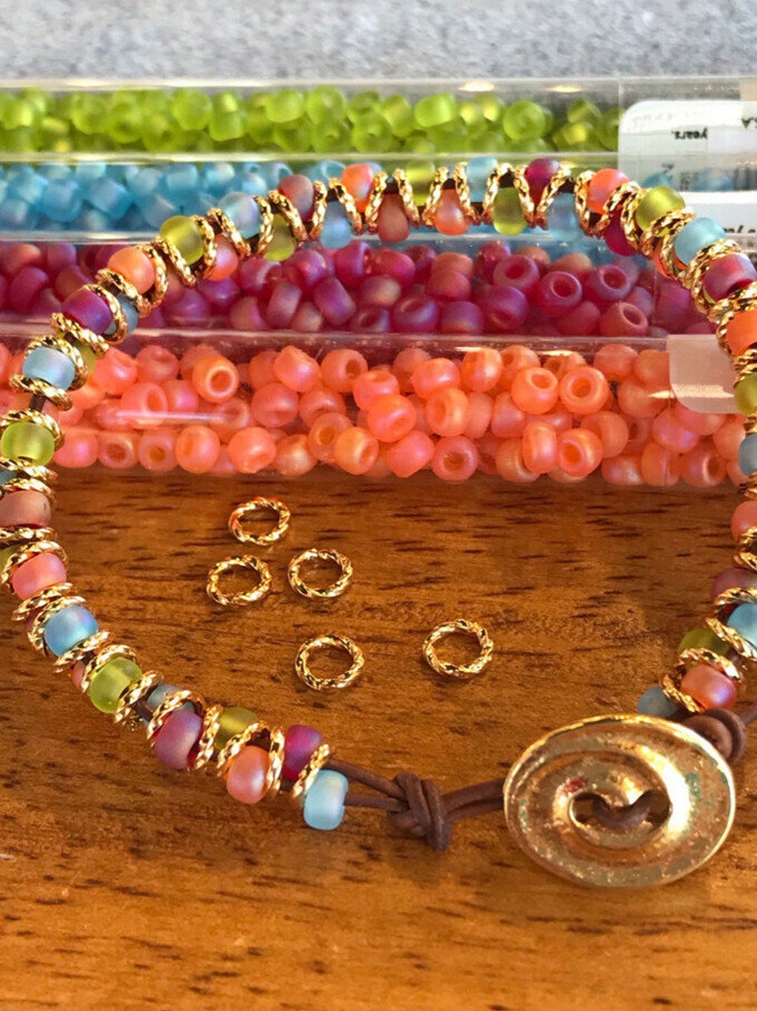 Rainbow Sherbet Leather Bracelet Kit - Etsy