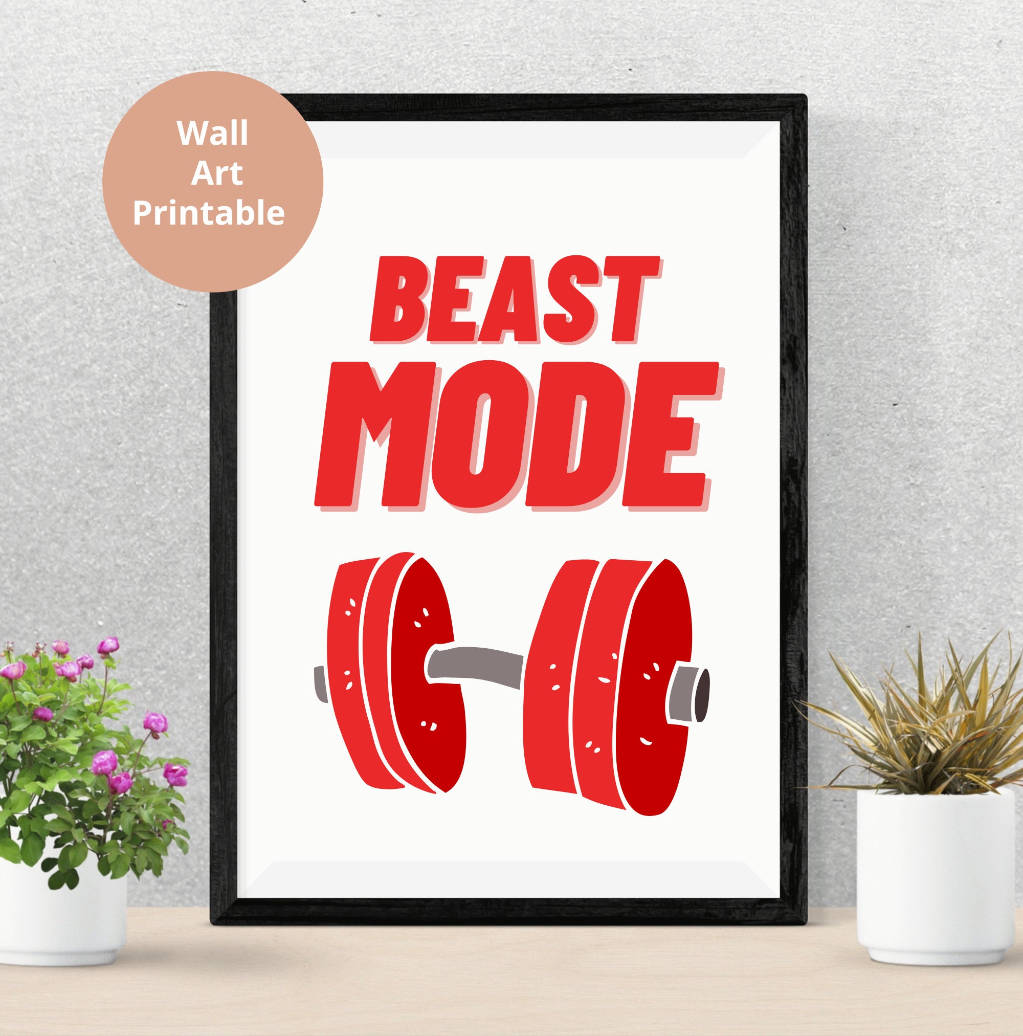 BEAST MODE Gym Wall Art Printable Motivational Quotes Wall - Etsy
