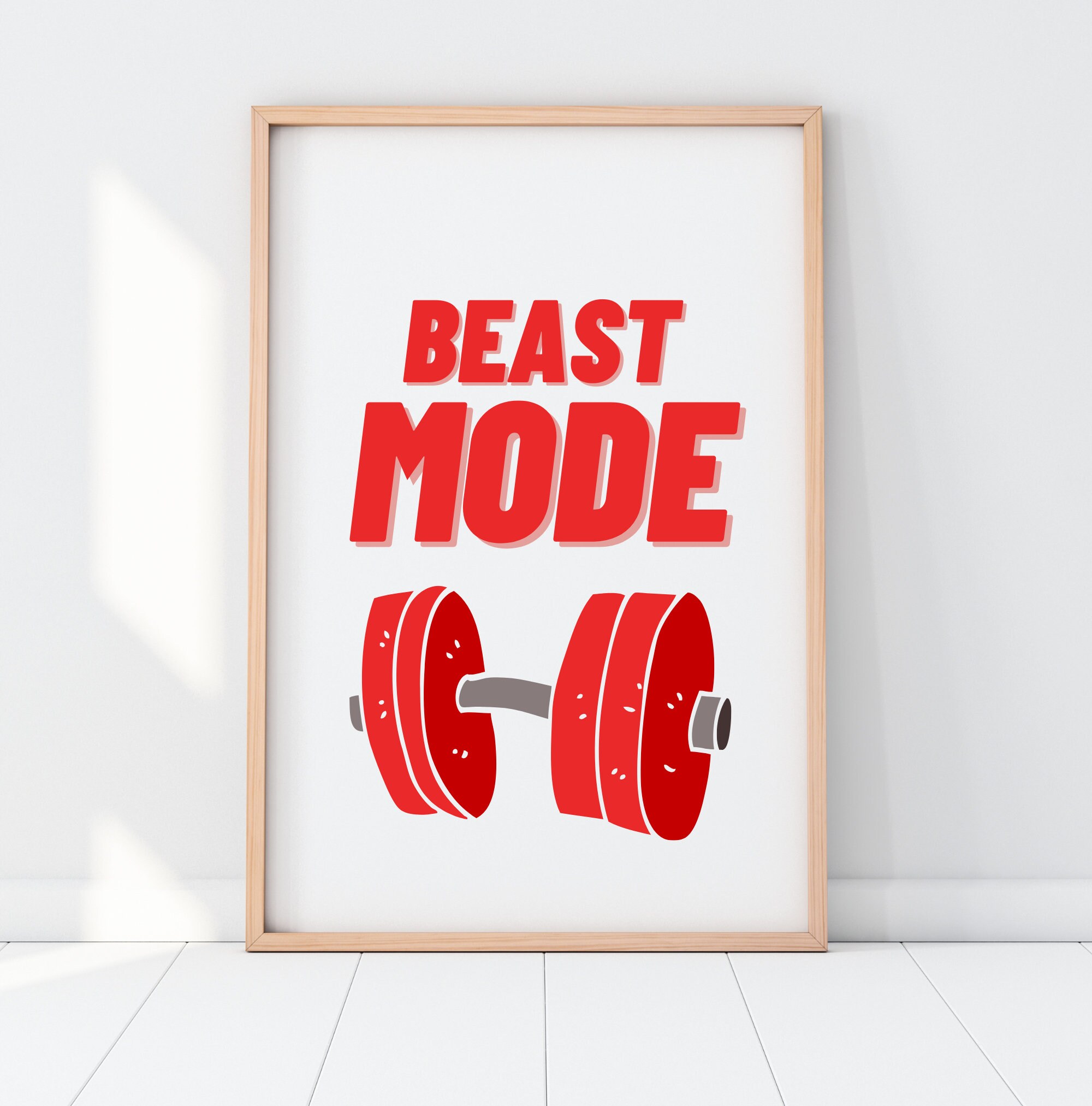 Beast Mode Workout Poster Motivational Art | Gym Wall Art Printable ...
