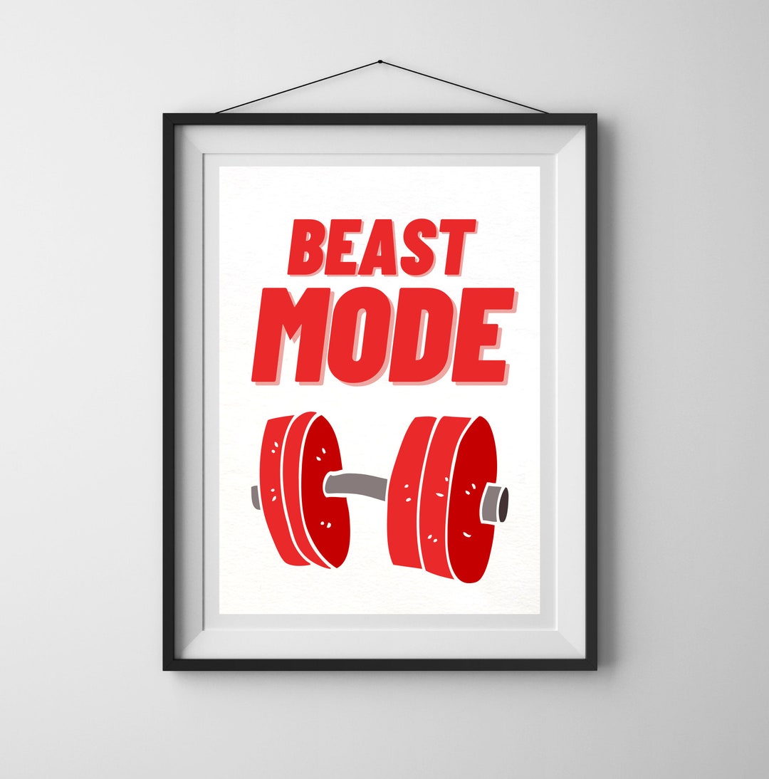 BEAST MODE, Gym Wall Art Printable, Motivational Quotes Wall Art ...