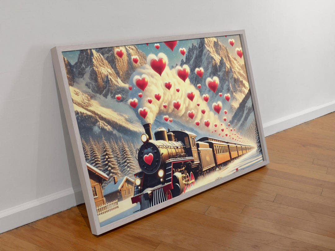 Valentines Train Wall Art Printable Poster | Instant Download ...