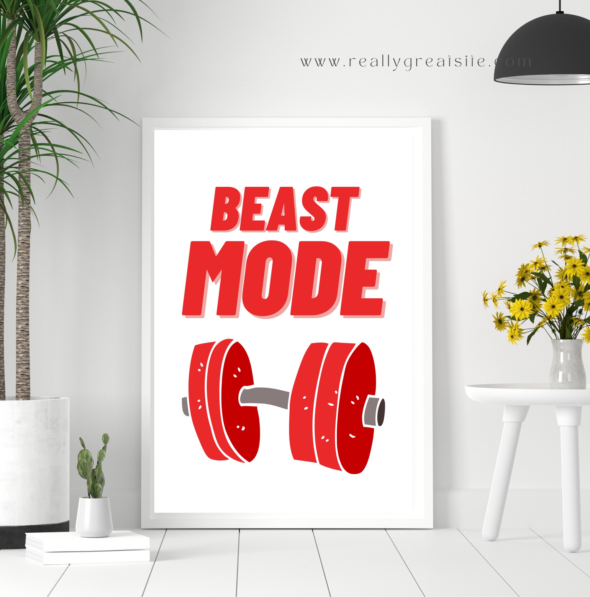 BEAST MODE Gym Wall Art Printable Motivational Quotes Wall - Etsy