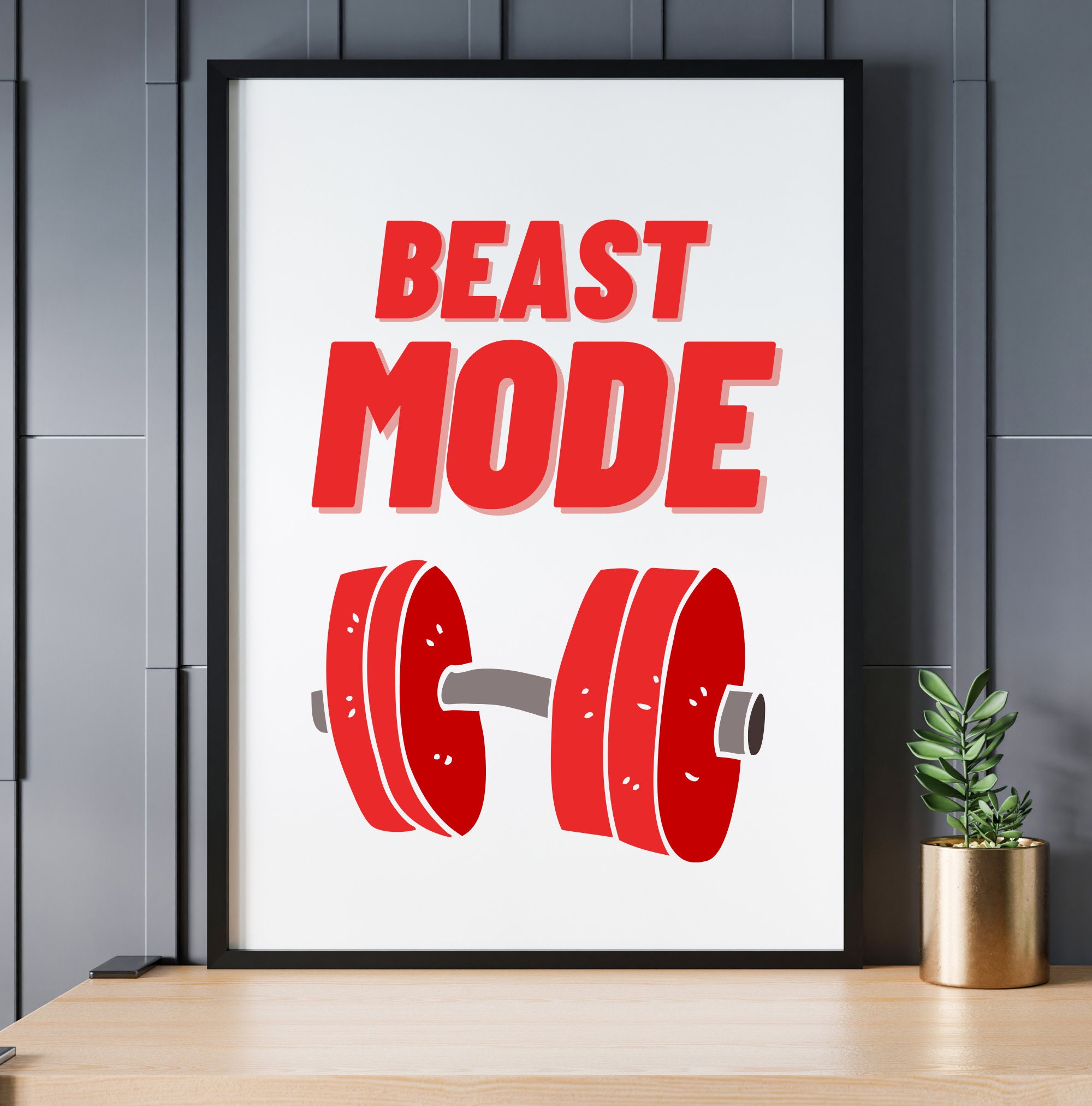 BEAST MODE Gym Wall Art Printable Motivational Quotes Wall - Etsy