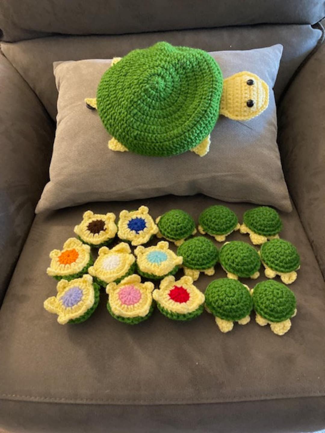1 Crocheted Turtle Color Matching Game / Memory Game / Sensory Toy for ...