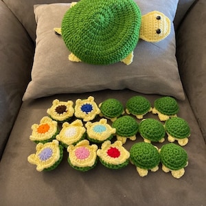 1 Crocheted Turtle Color Matching Game / Memory Game / Sensory Toy for ...