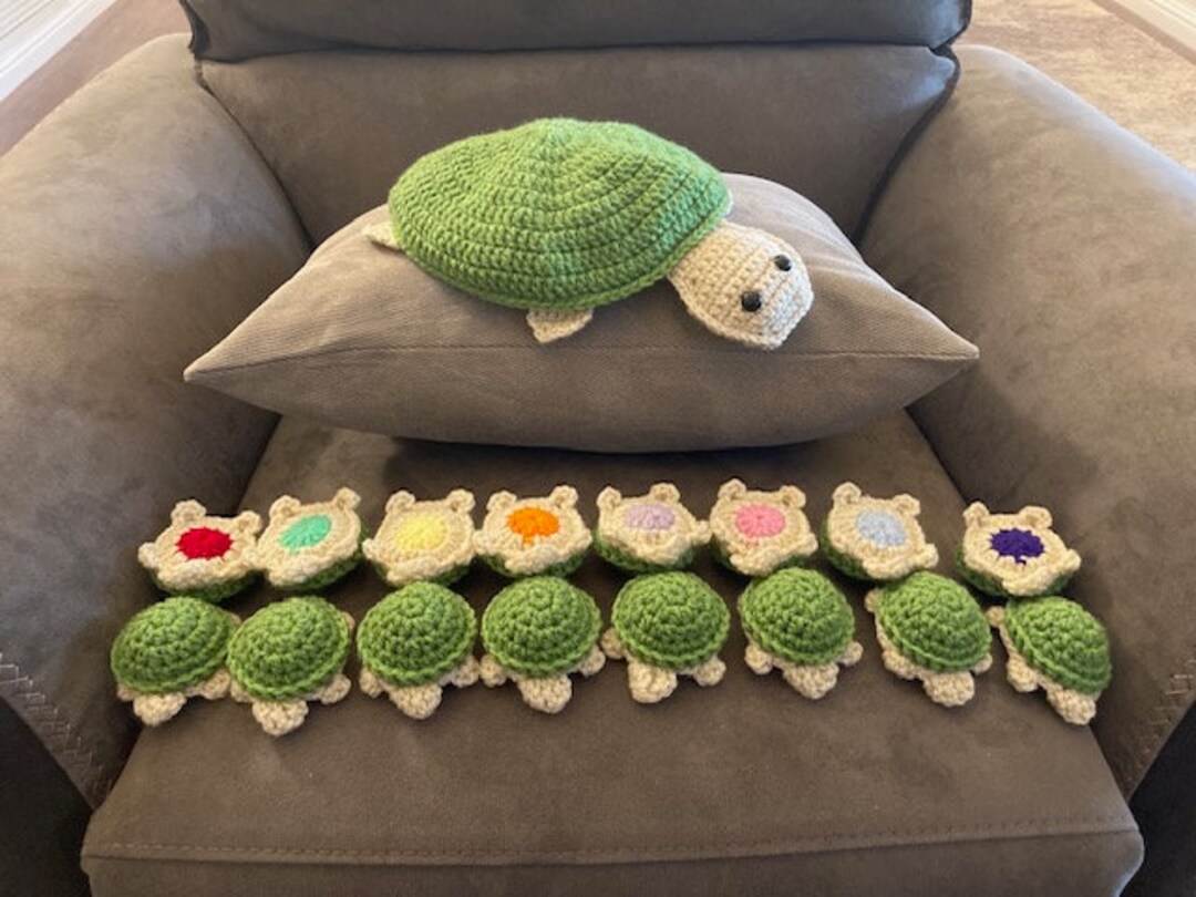 1 Crocheted Turtle Color Matching Game / Memory Game / Sensory Toy for ...