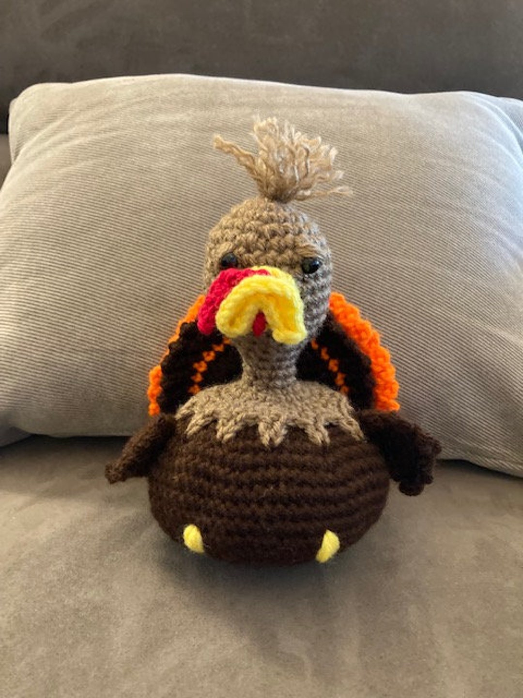 1 Crocheted Turkey, Home Decor, Thanksgiving. - Etsy