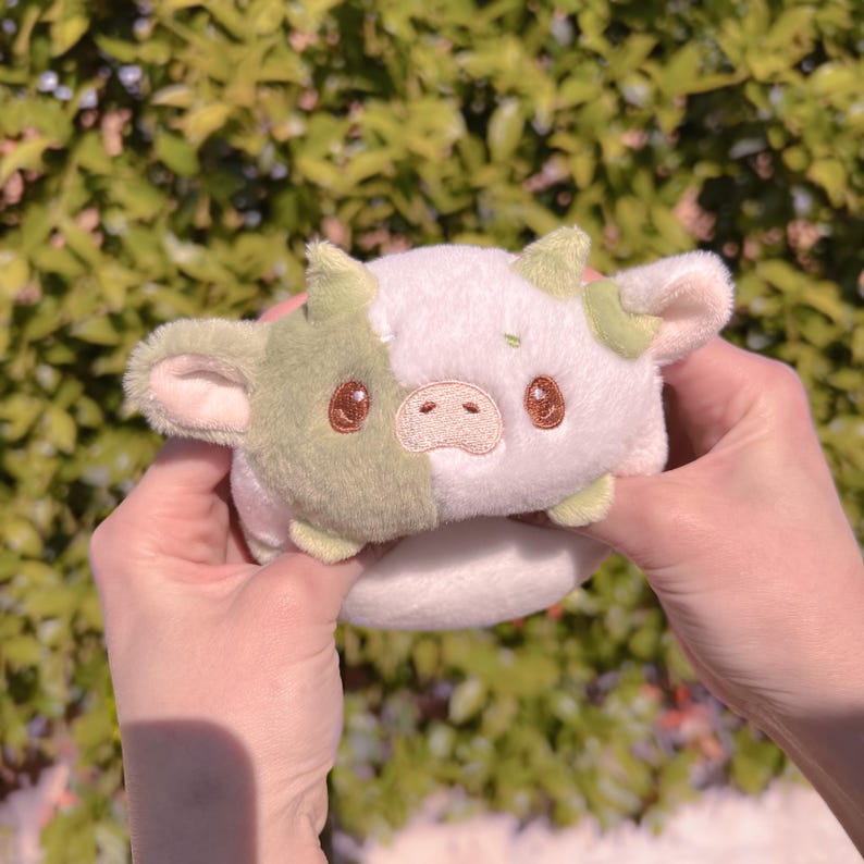 Moocha Latte Cow Plush Keychain | Delicows Mochi Puffs - Etsy