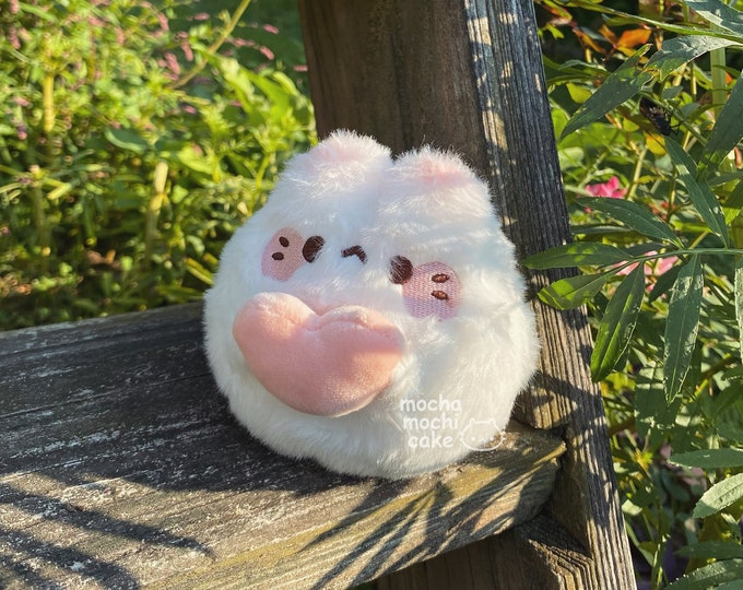 Cute Fluffy Chonky Heart Kitty Plush Keychain - Etsy