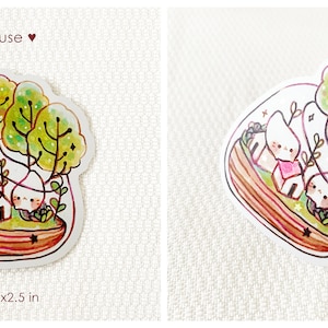 Cute Terrarium Stickers/ Matte Holographic/ Kawaii/ Die Cut Stickers ...