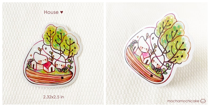 Cute Terrarium Stickers/ Matte Holographic/ Kawaii/ Die Cut - Etsy