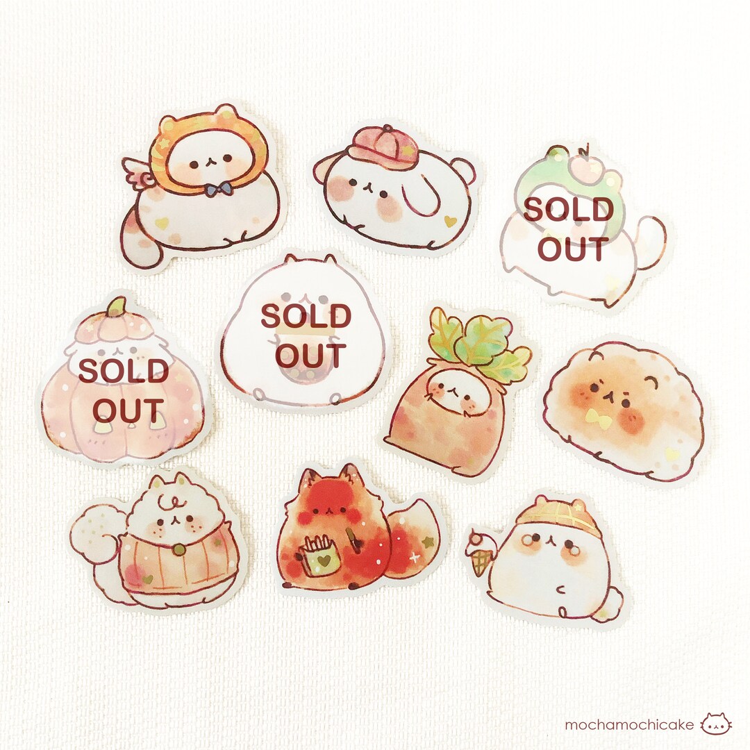 Cute Chonky Animals Stickers/ Gold Foil/ Die Cut Stickers/ - Etsy