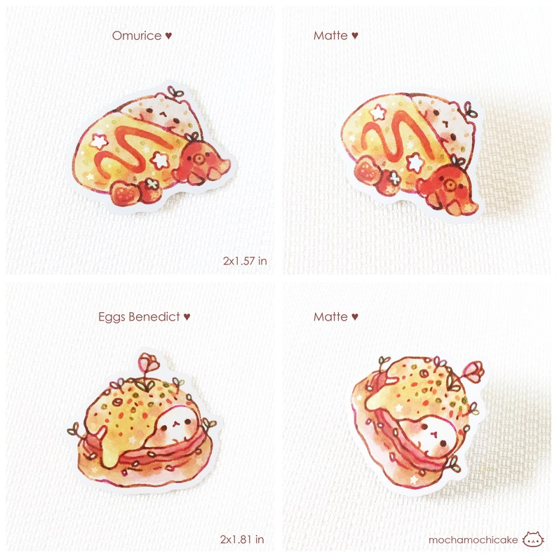 Cute Animal Foodies Stickers/ Matte/ Holographic/ Die Cut - Etsy