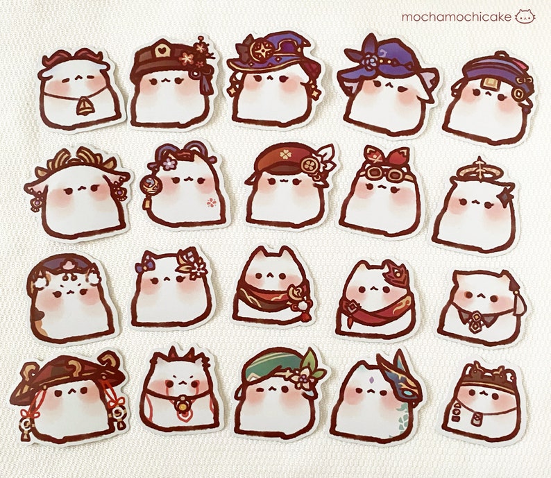 Mochi Genshin Impact Kitty Vinyl Stickers /waterproof/ Die Cut - Etsy