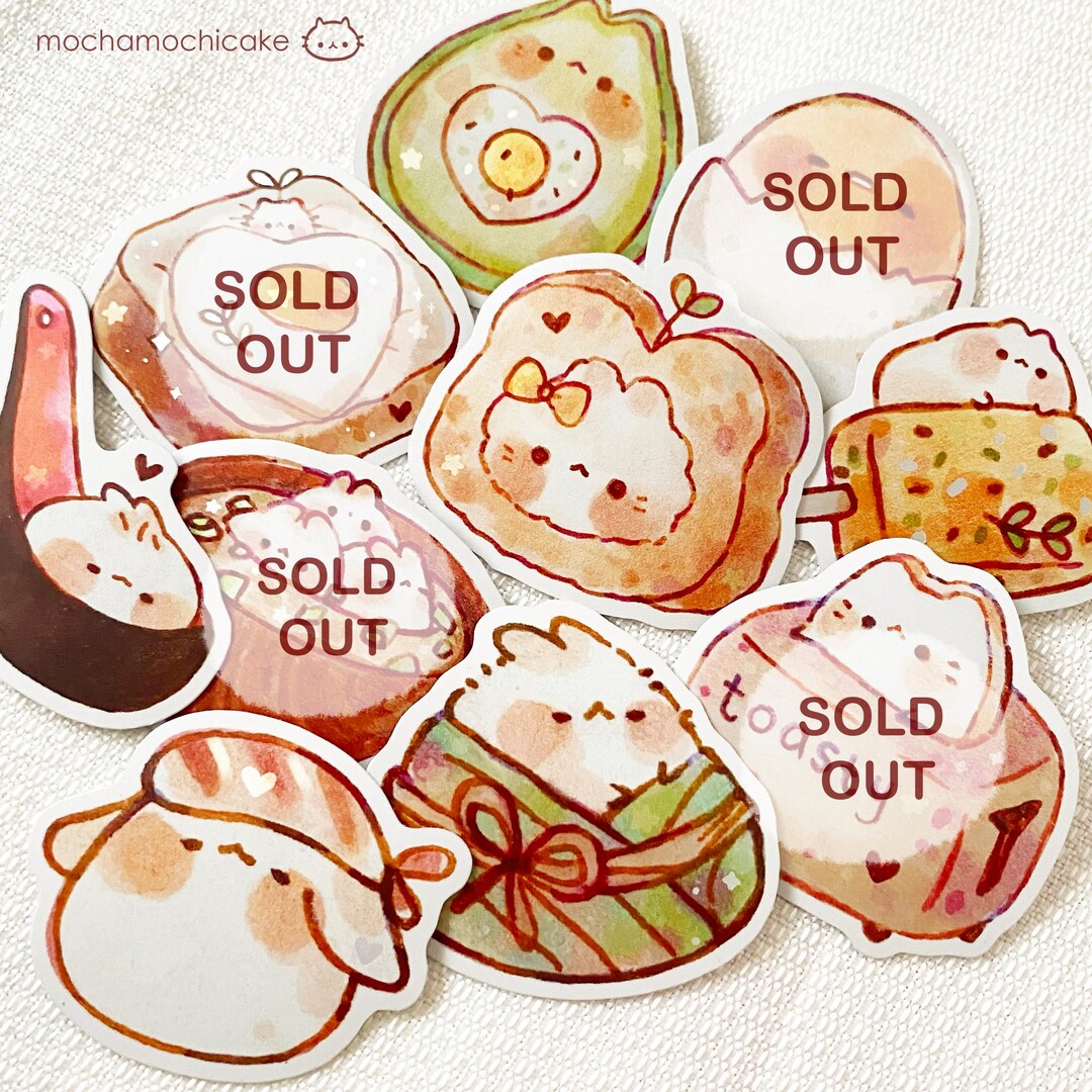 Cute Animal Foodies 3 Stickers/ Matte/ Holographic/ Die Cut Stickers ...