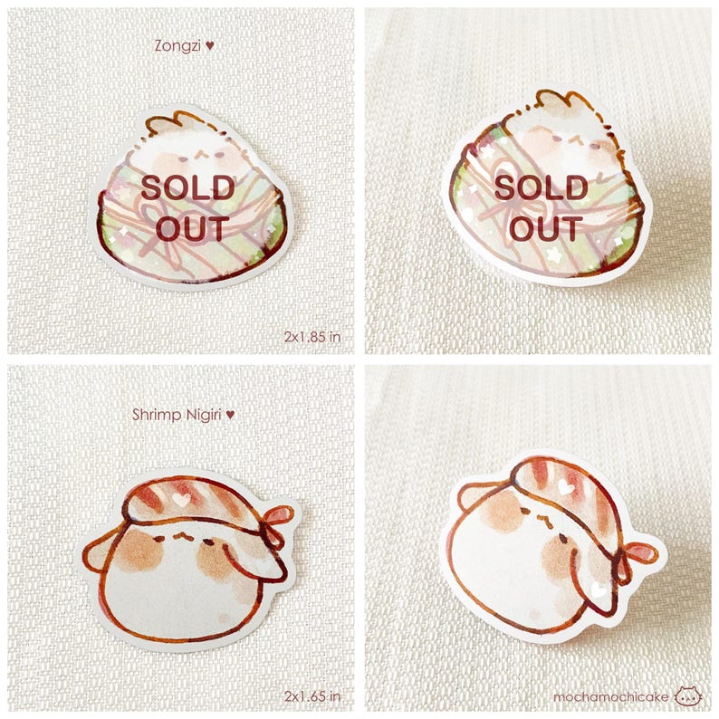 Cute Animal Foodies 3 Stickers/ Matte/ Holographic/ Die Cut Stickers ...